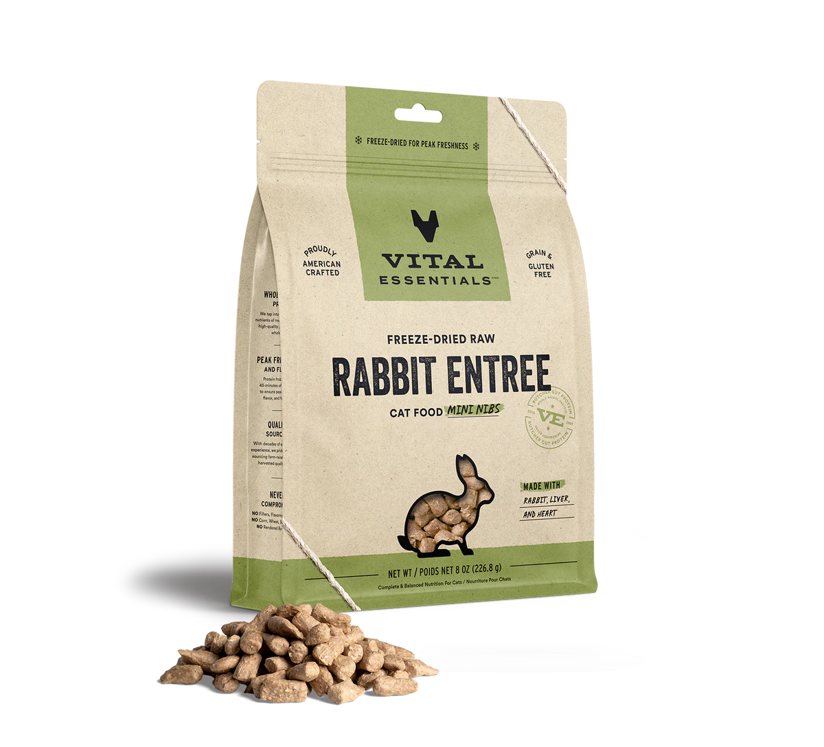 Vital Essentials Cat Food - Freeze Dried - Rabbit Mini Nibs | Pets ...